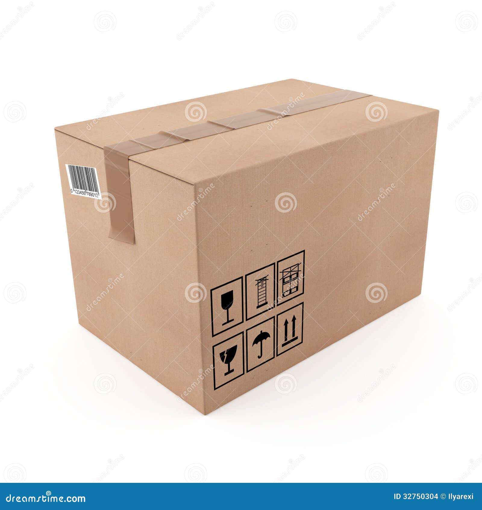 Closed Cardboard box stock illustration. Illustration of mail - 32750304