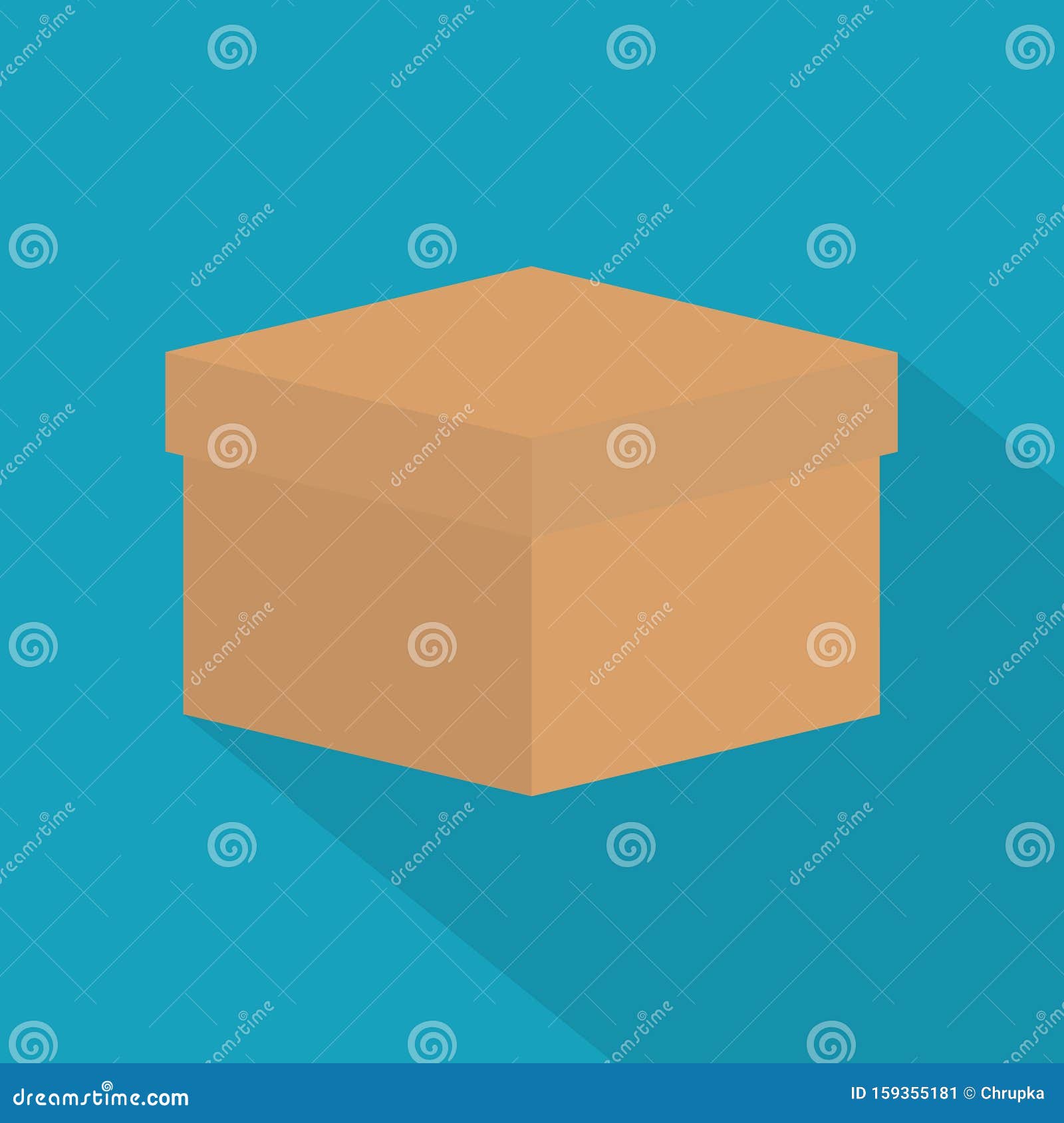 Closed cardboard box icon stock vector. Illustration of sign - 159355181
