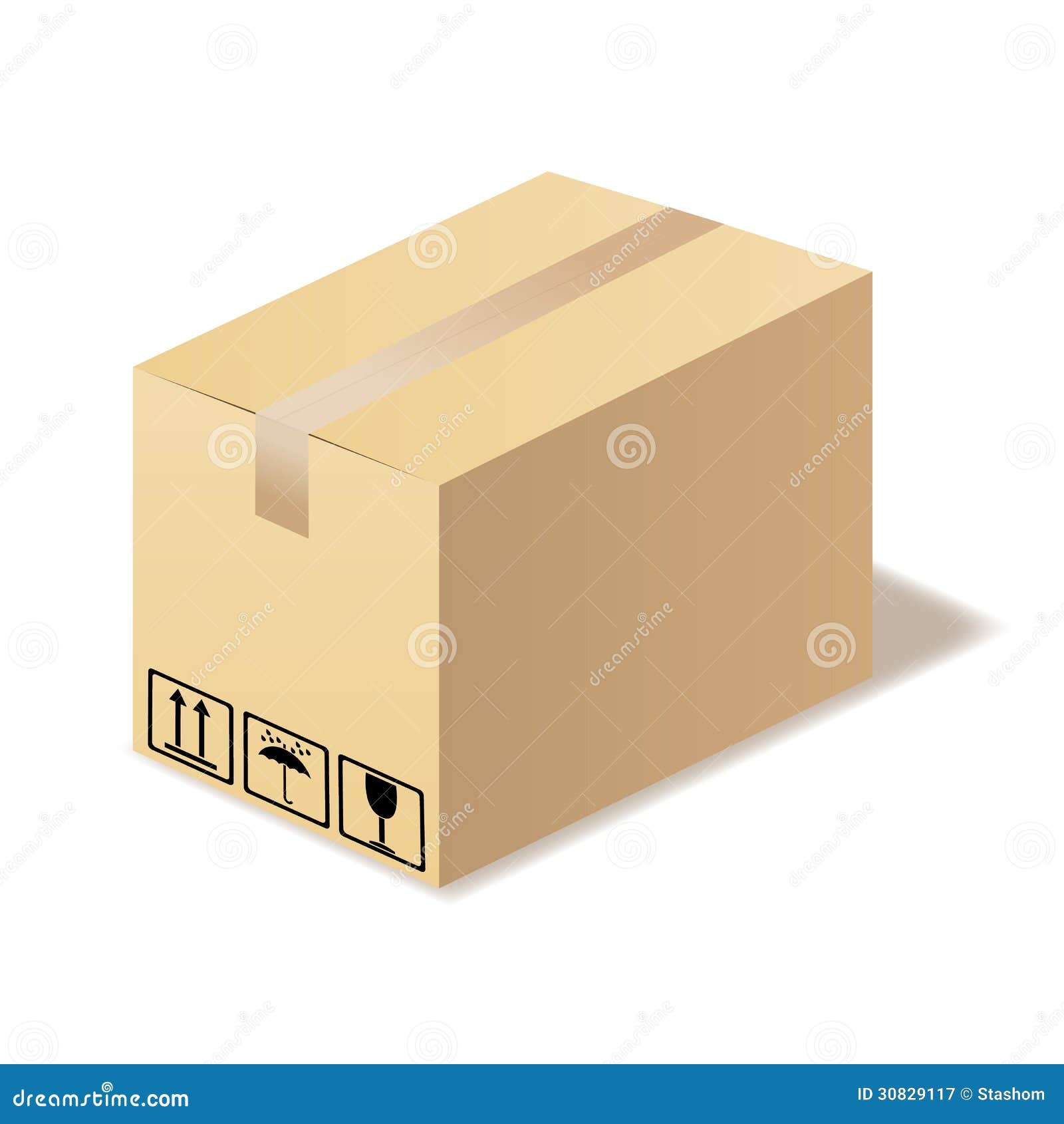 Closed cardboard box . stock vector. Illustration of postman - 30829117