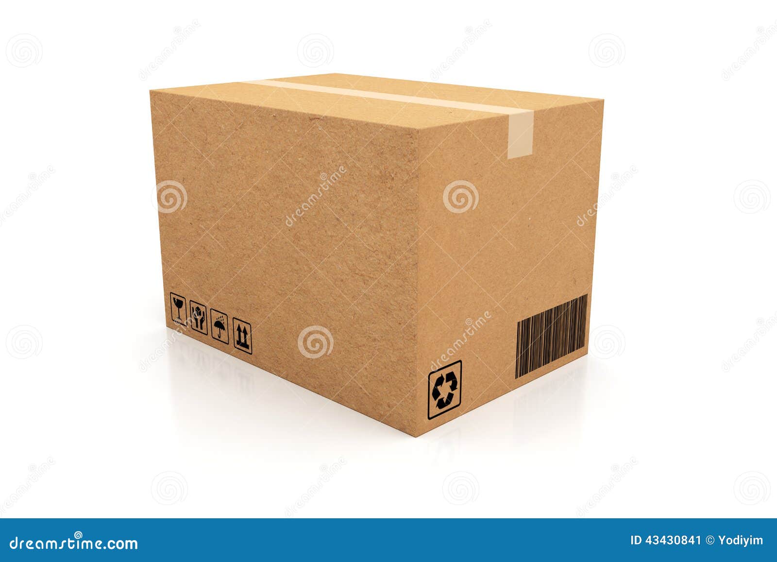 Closed cardboard box stock image. Image of shipping, recycle - 43430841