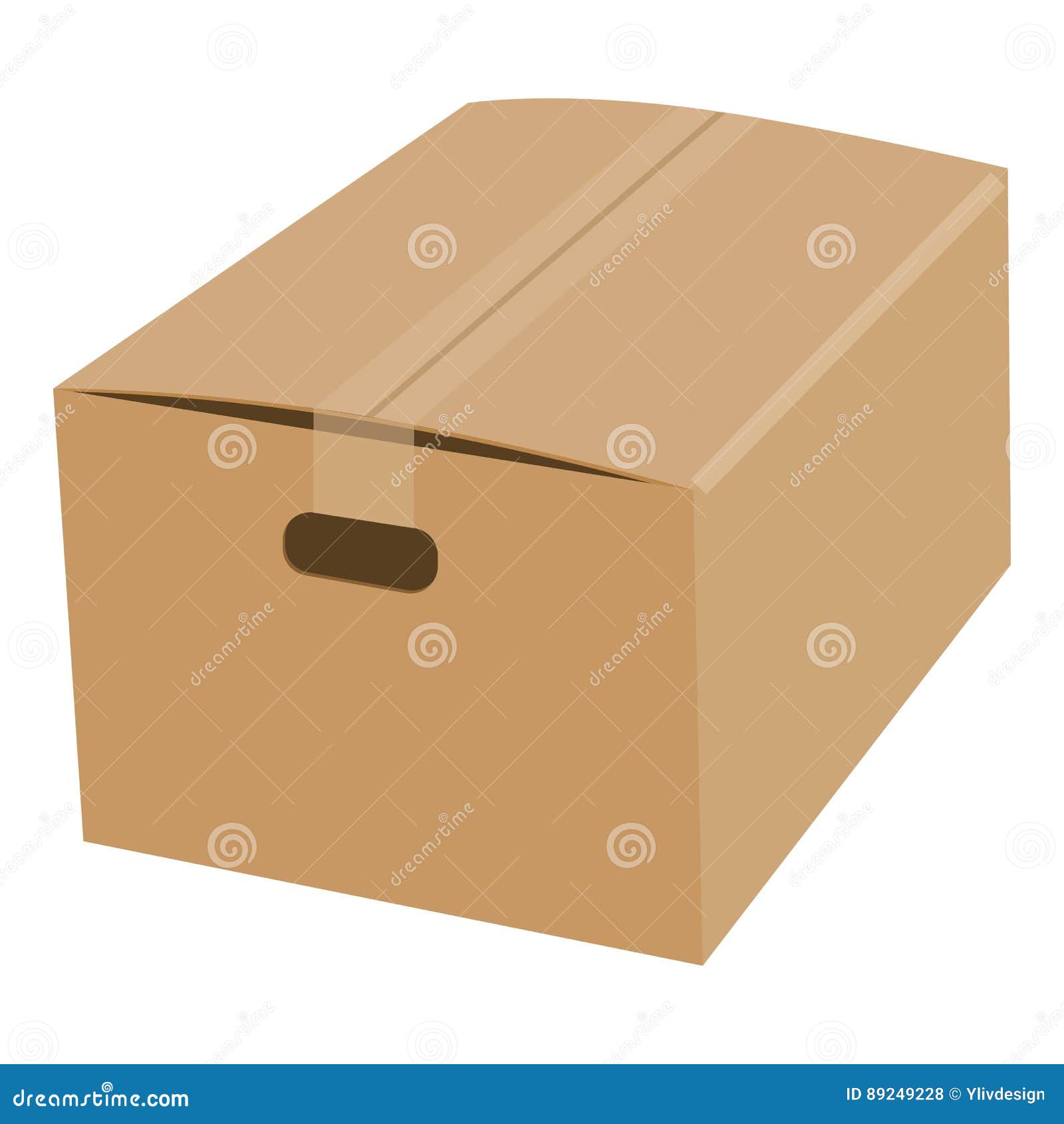 Closed Cardboard Box Taped Up Mockup Stock Vector - Illustration of ...