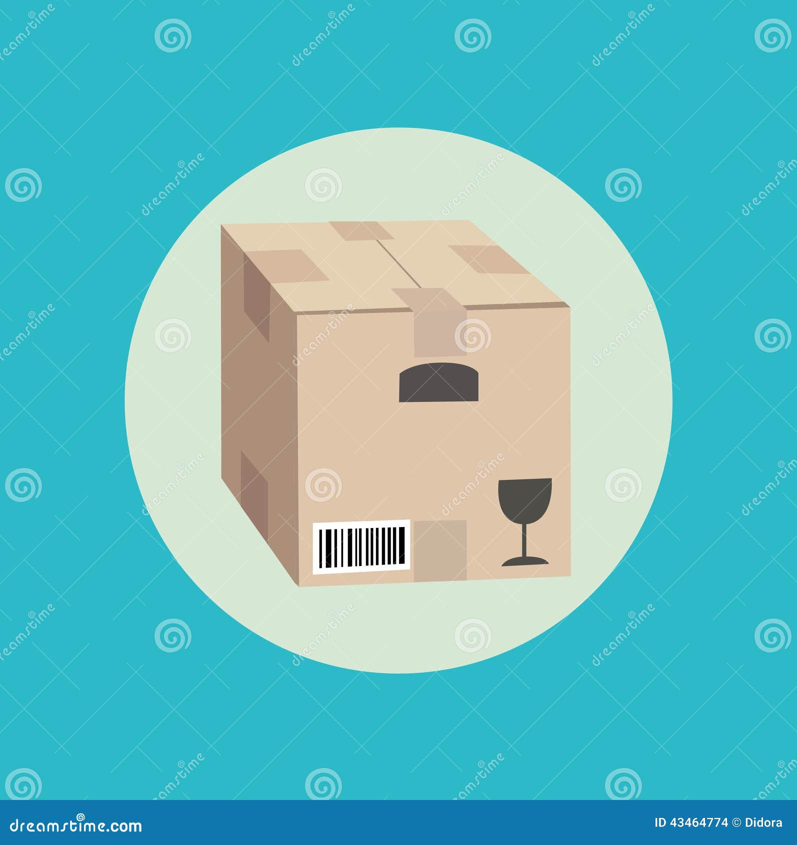 Closed Cardboard Box Vector Flat Design Stock Vector - Illustration of ...