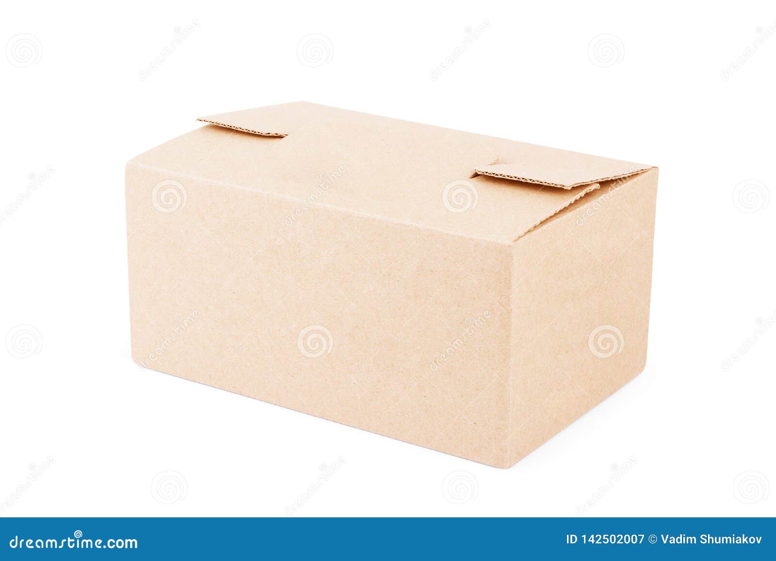 Closed Cardboard Box on a White Background Stock Image - Image of ...