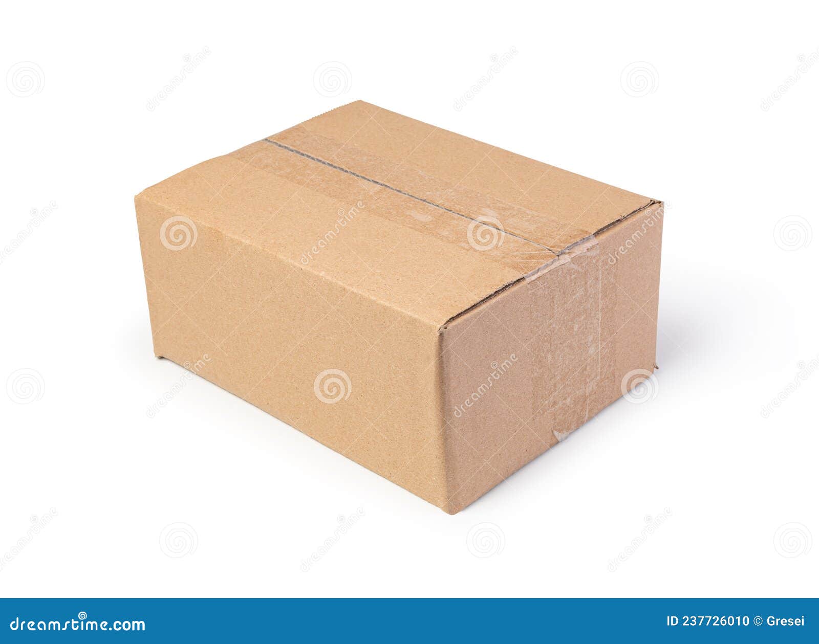 Closed Cardboard Box on a White Stock Photo - Image of post, package ...