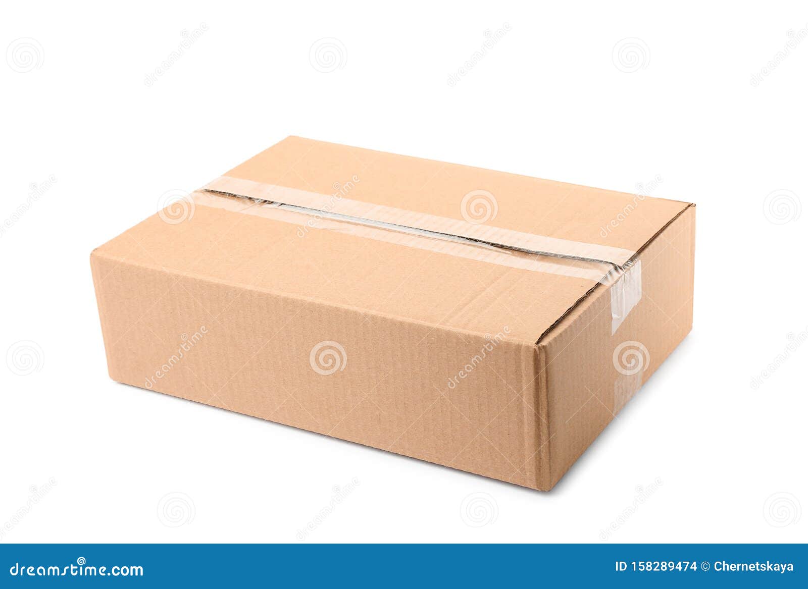 Closed Cardboard Box on White Background. Stock Photo - Image of moving ...