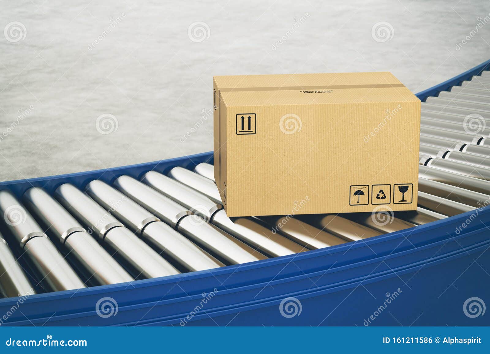 Cardboard Boxes on Conveyor Rollers Ready To Be Shipped by Courier for ...