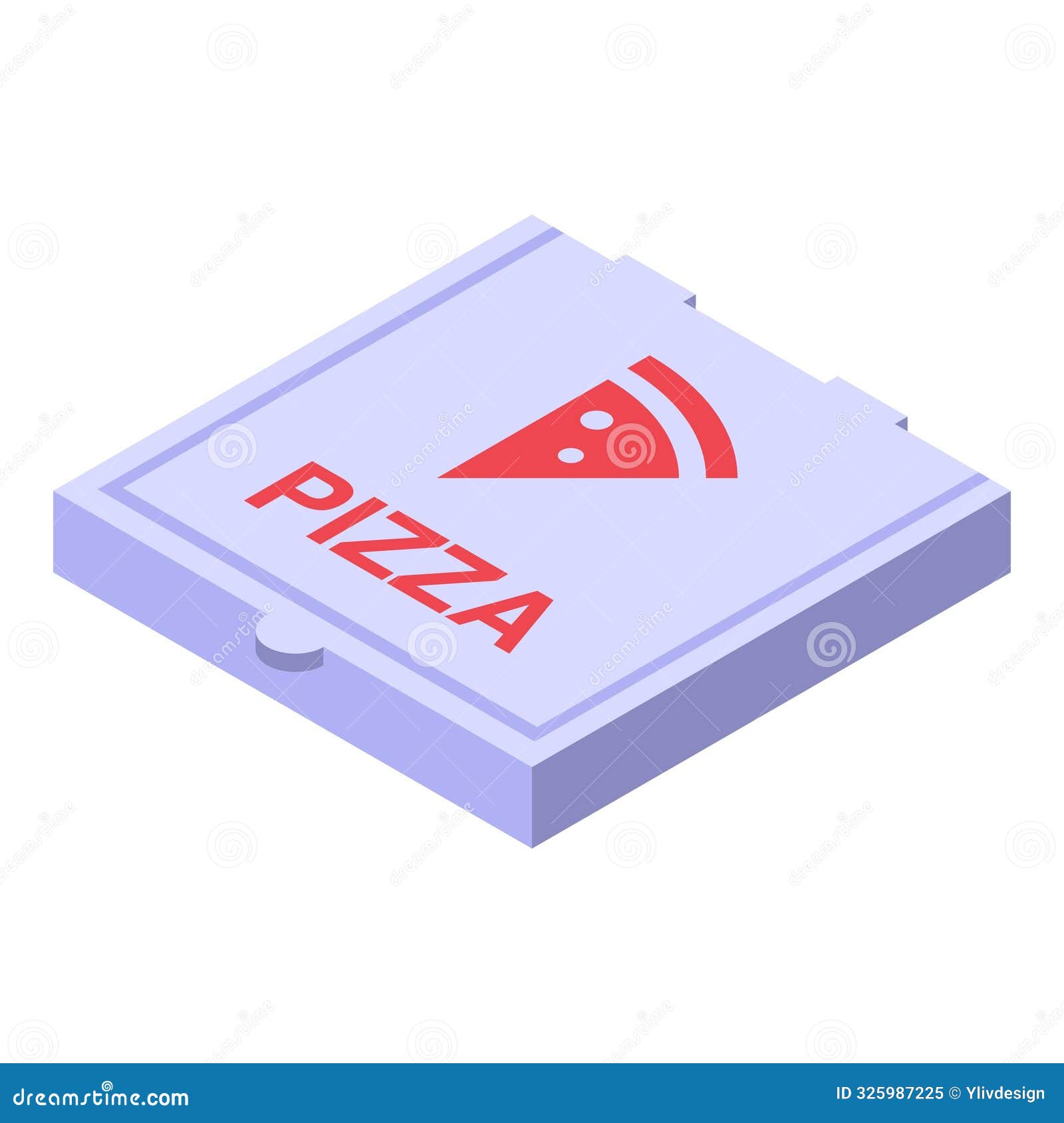 Closed Cardboard Pizza Box with Logo Isometric View Stock Vector ...