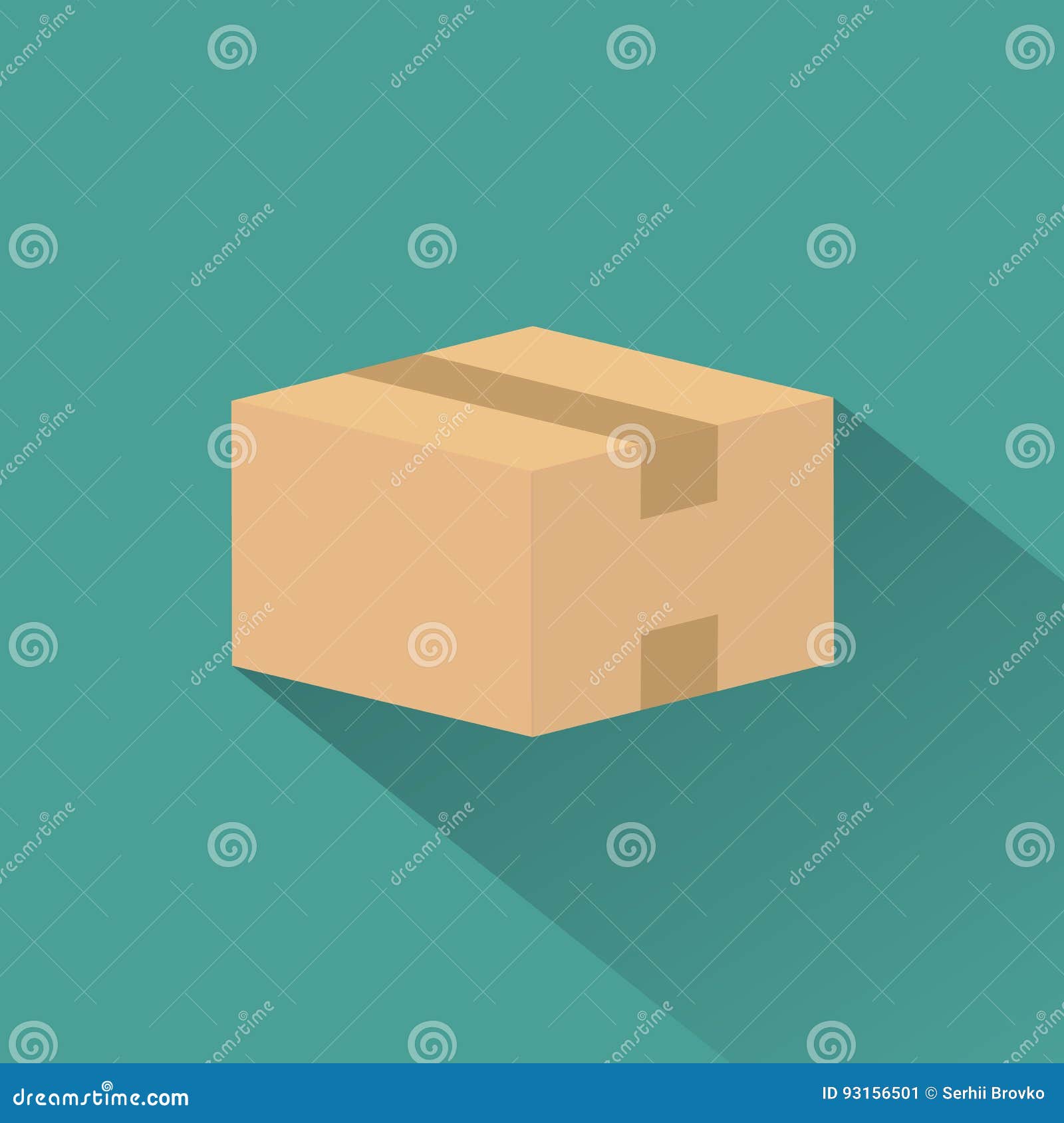 Closed Carton Cardboard Box. Stock Vector - Illustration of package ...