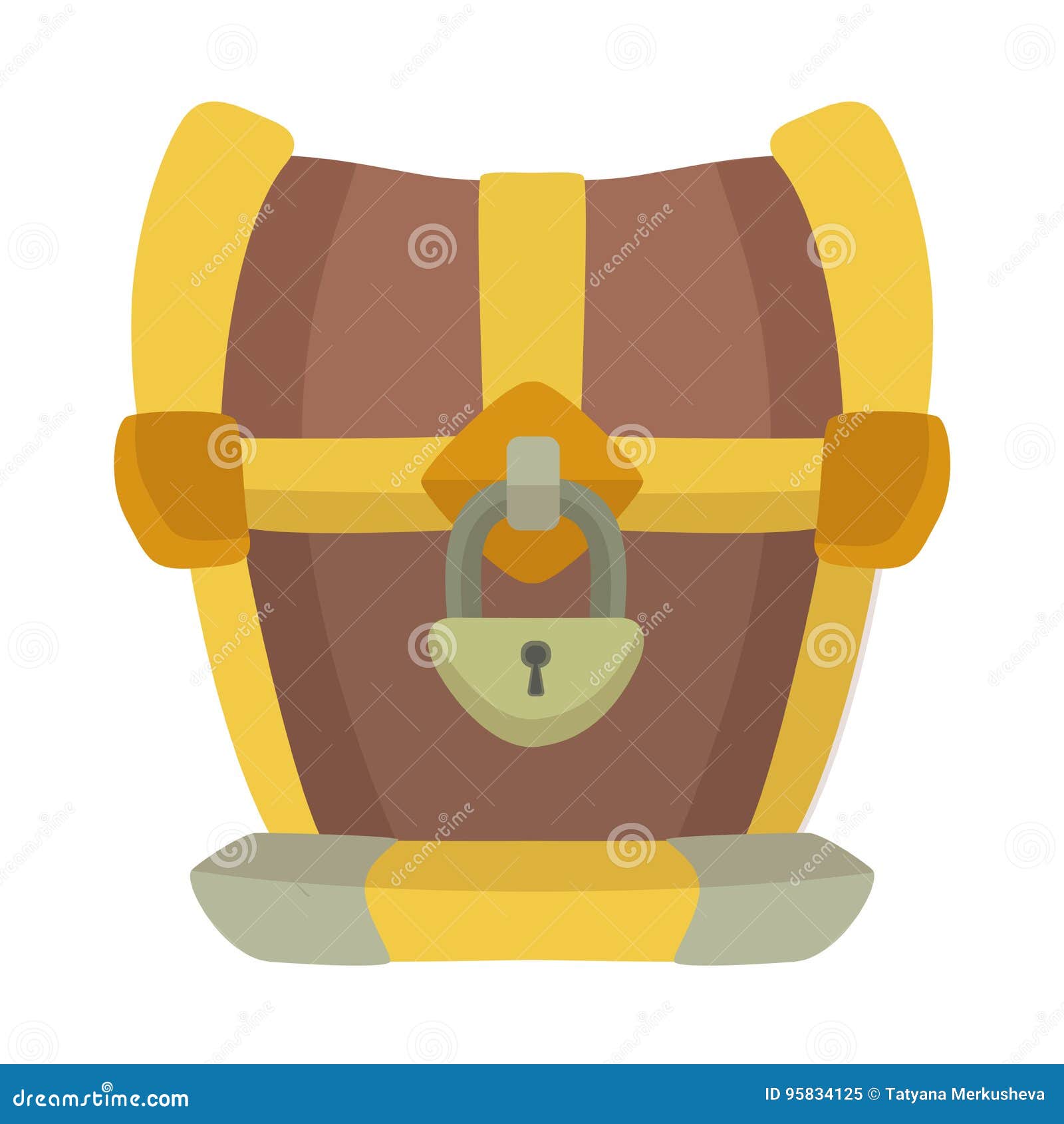 Closed Chest. Vector Illustration Isolated on White Background. Stock ...