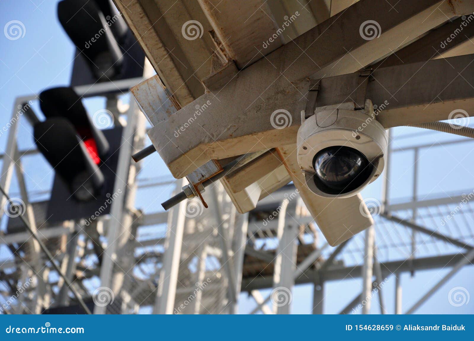 Closed Circuit Camera Multi-angle CCTV System. on the Background of ...