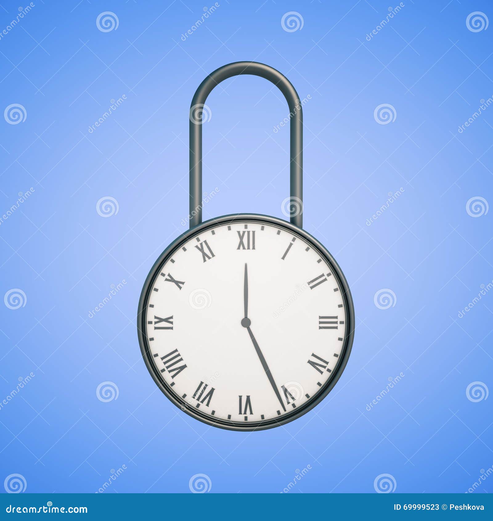 Clock And Lock Outline Icon Vector Illustration | CartoonDealer.com ...