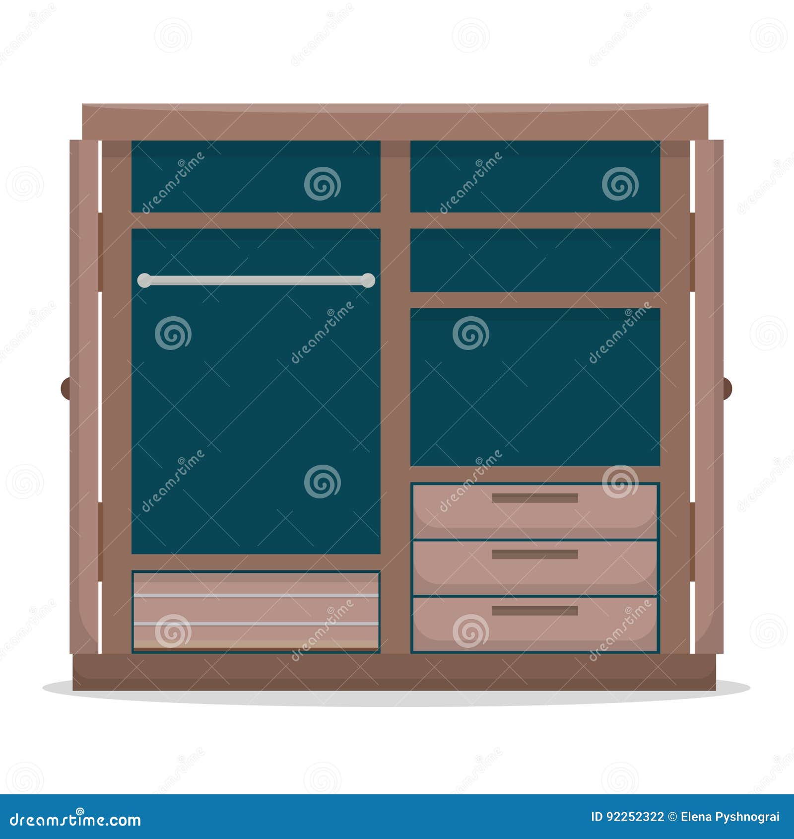 Closed Cloths Wardrobe Stock Vector Illustration Of Clean 92252322