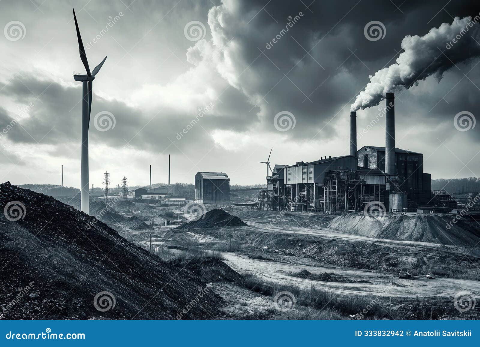 Closed Coal Mines Contrast with Wind Turbines Near Old Factories ... Closed Coal Mines Contrast with Wind Turbines Near Old Factories ...