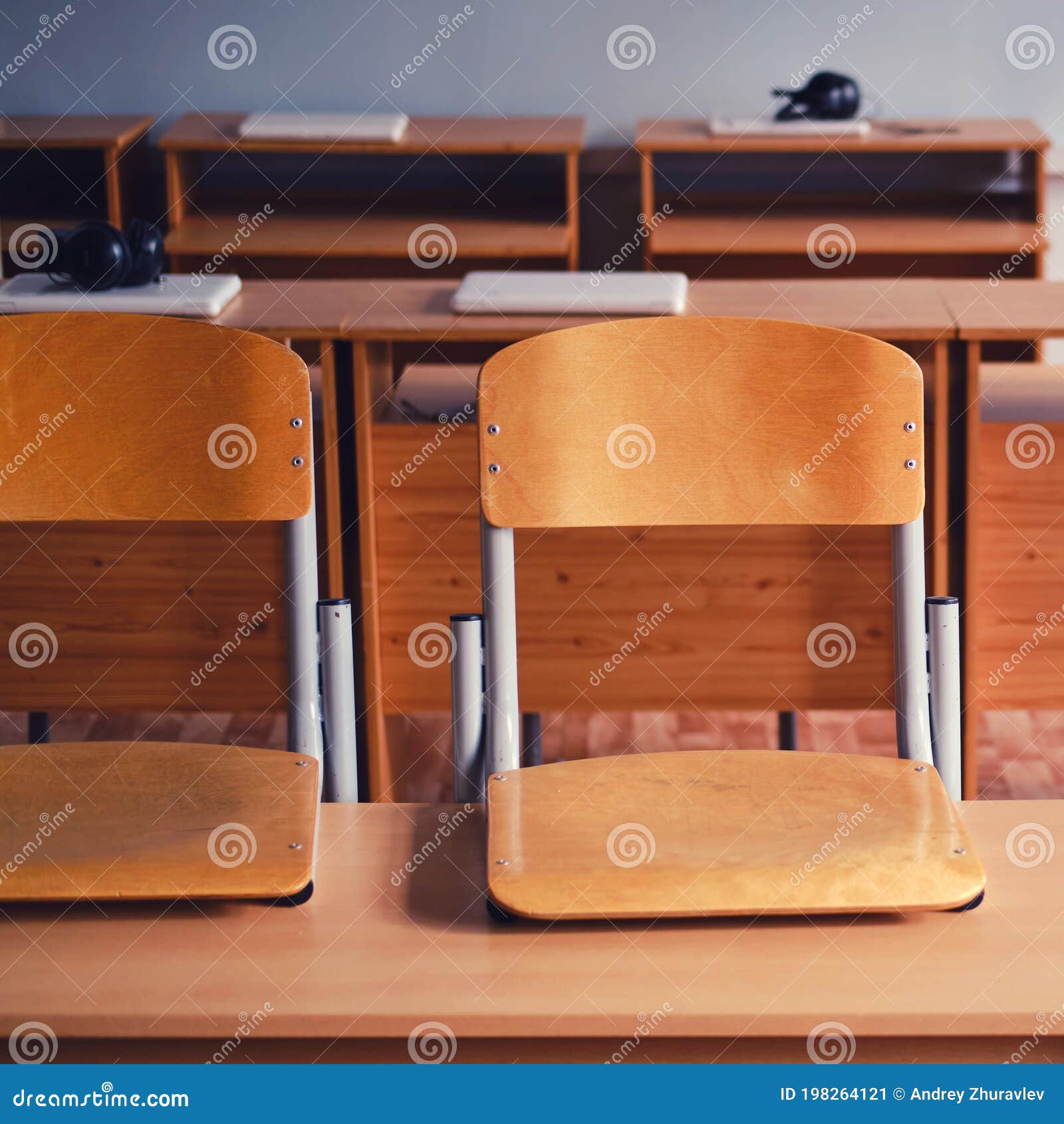 Closed Computer Class without Students in an Empty School Stock Image ...