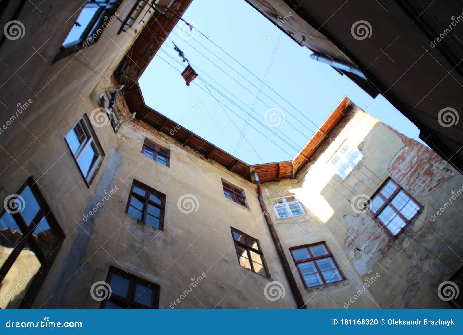 Closed Courtyard and Sky. Lviv. Stock Photo - Image of building, europe ...