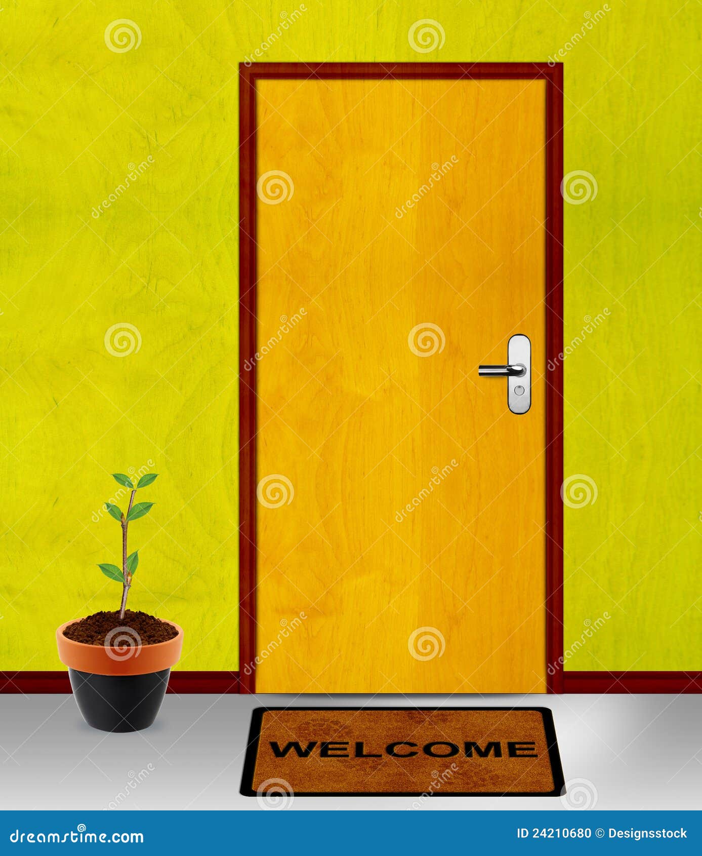 Closed Door with Coming Soon Mesage Stock Illustration - Illustration ...