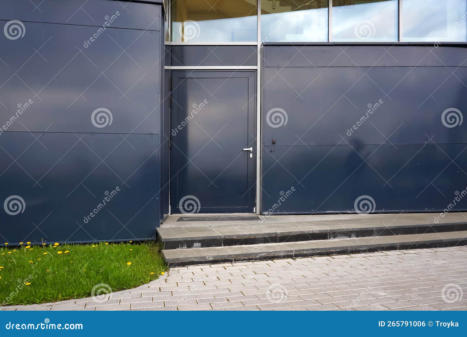 Closed Door on Facade of Modern Building Stock Photo - Image of modern ...