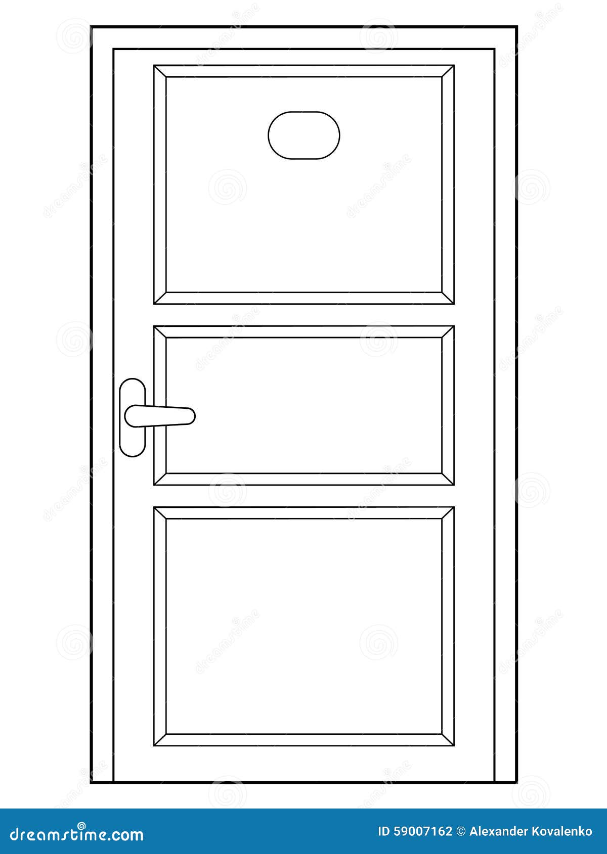 Closed Door, Front View Stock Illustration - Image: 59007162