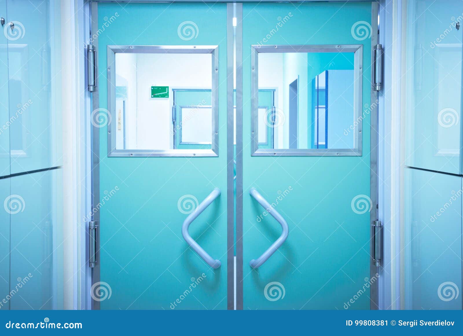 Closed Doors in the Operating Room Stock Image - Image of bright ...