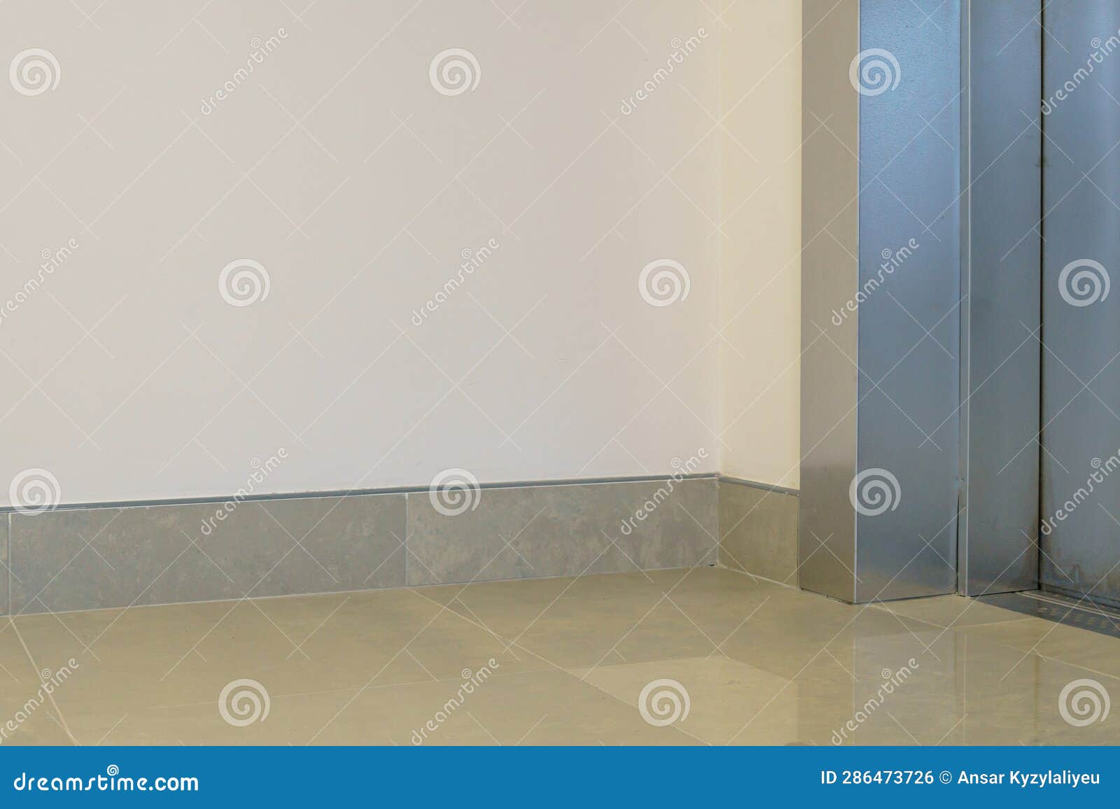 Closed Elevator Doors. Shiny Metal Elevator Doors in a New Modern ...