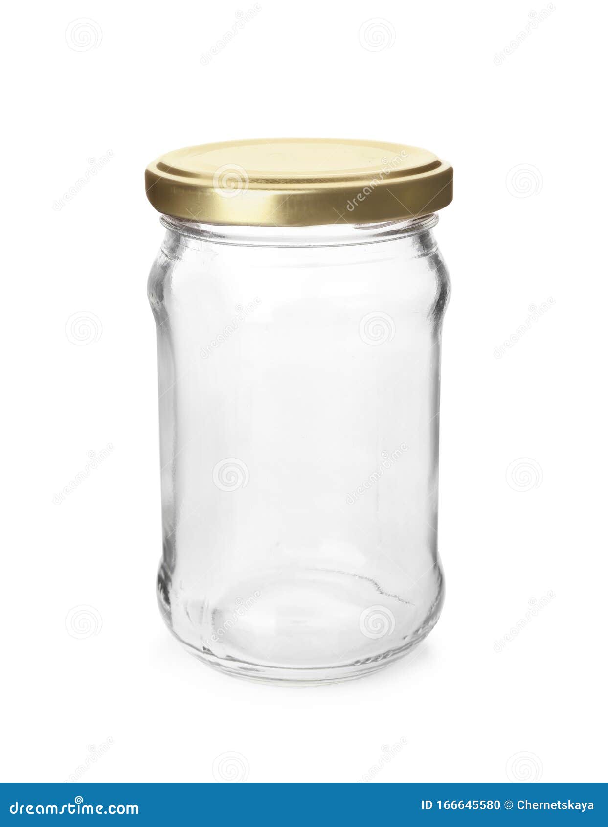 Closed Empty Glass Jar Isolated Stock Photo - Image of unlabeled ...