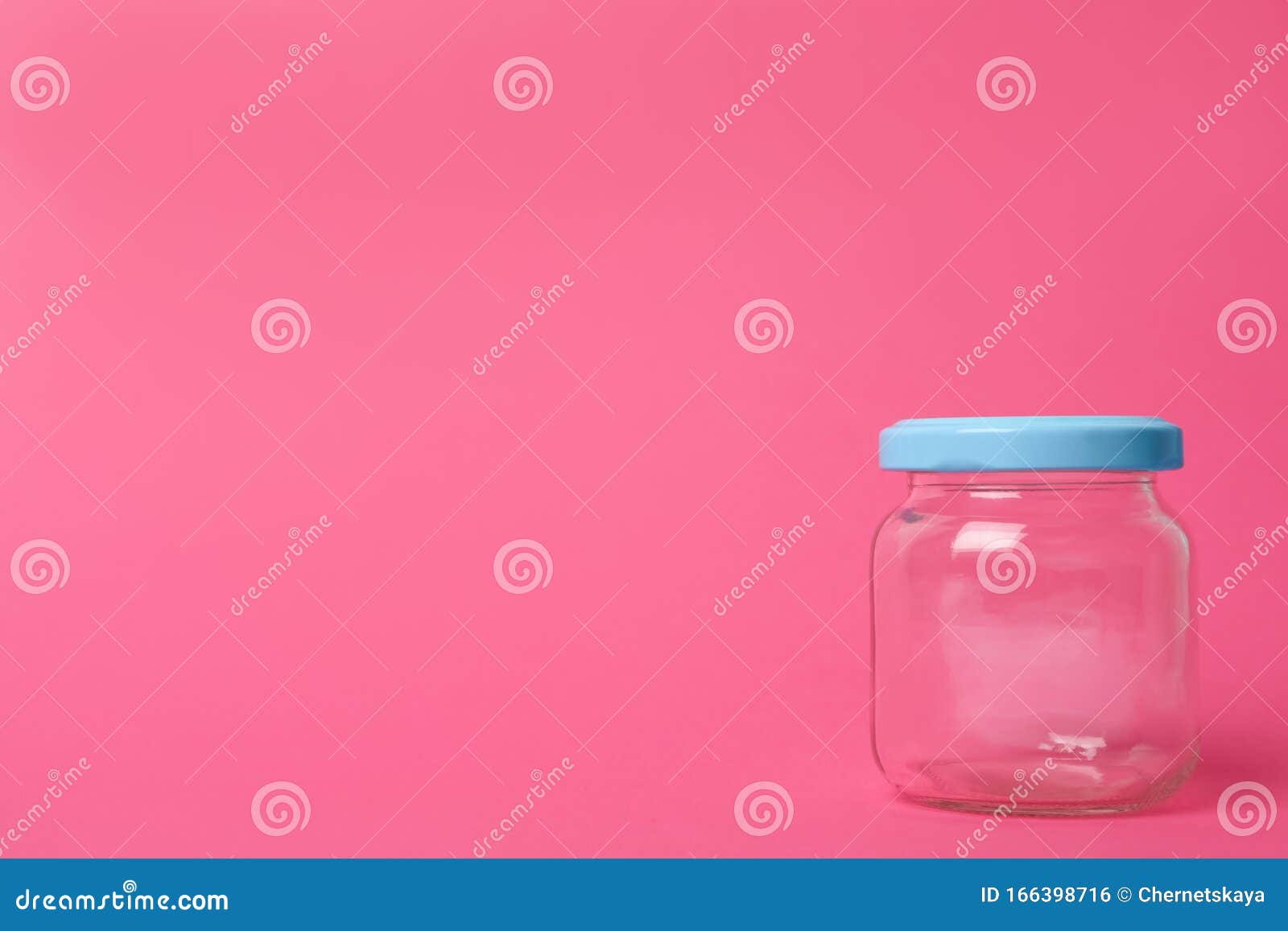 Closed Empty Glass Jar on Background, Space for Text Stock Photo ...