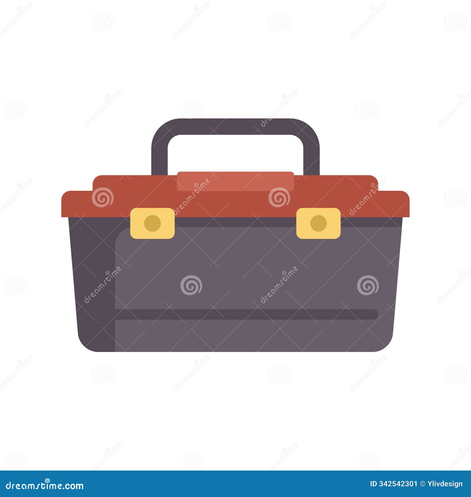 Closed Empty Toolbox Holding Building Tools for Repairing Stock Vector ...