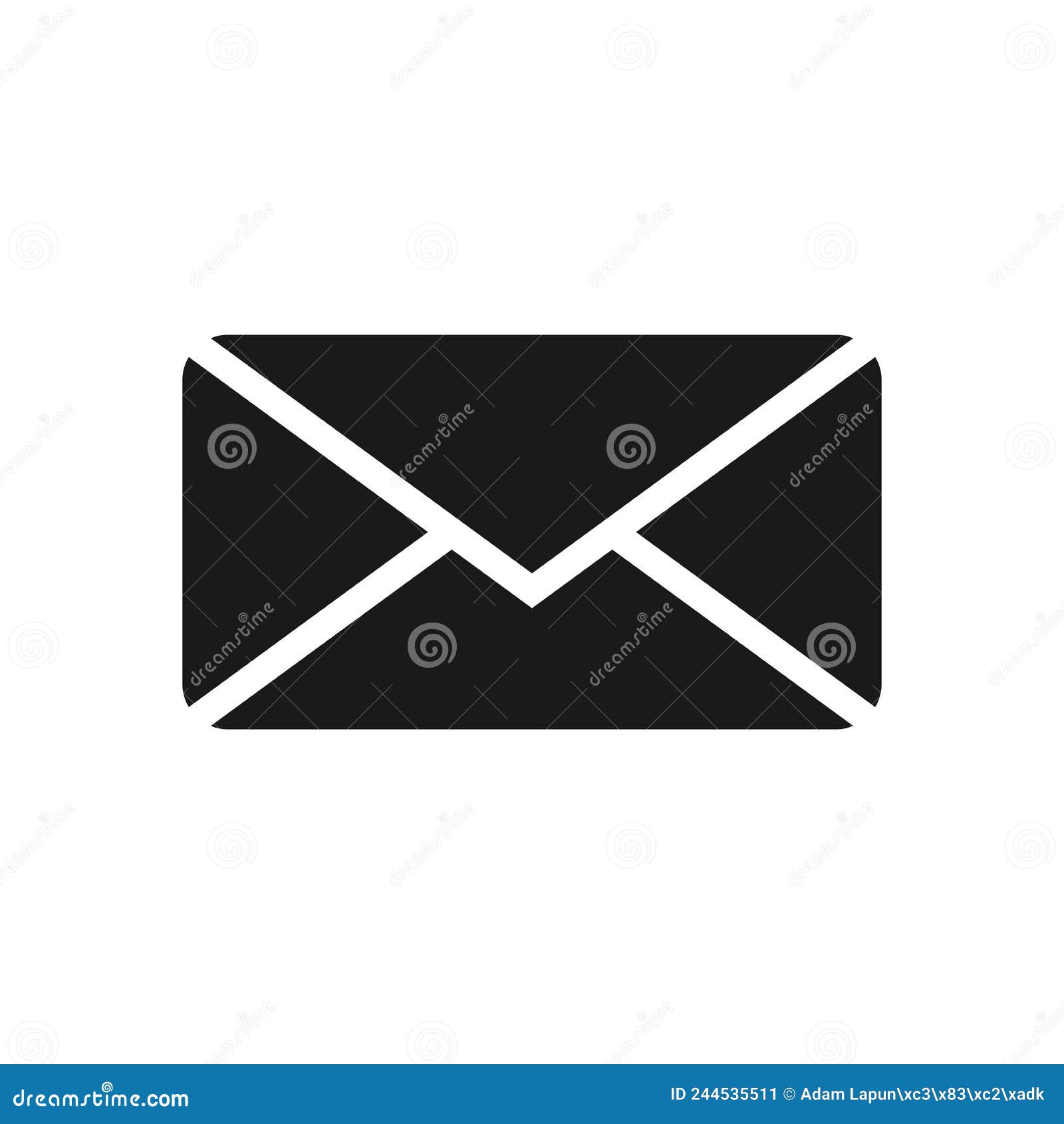 Closed Envelope Black Vector Icon. Mail Symbol Stock Vector ...