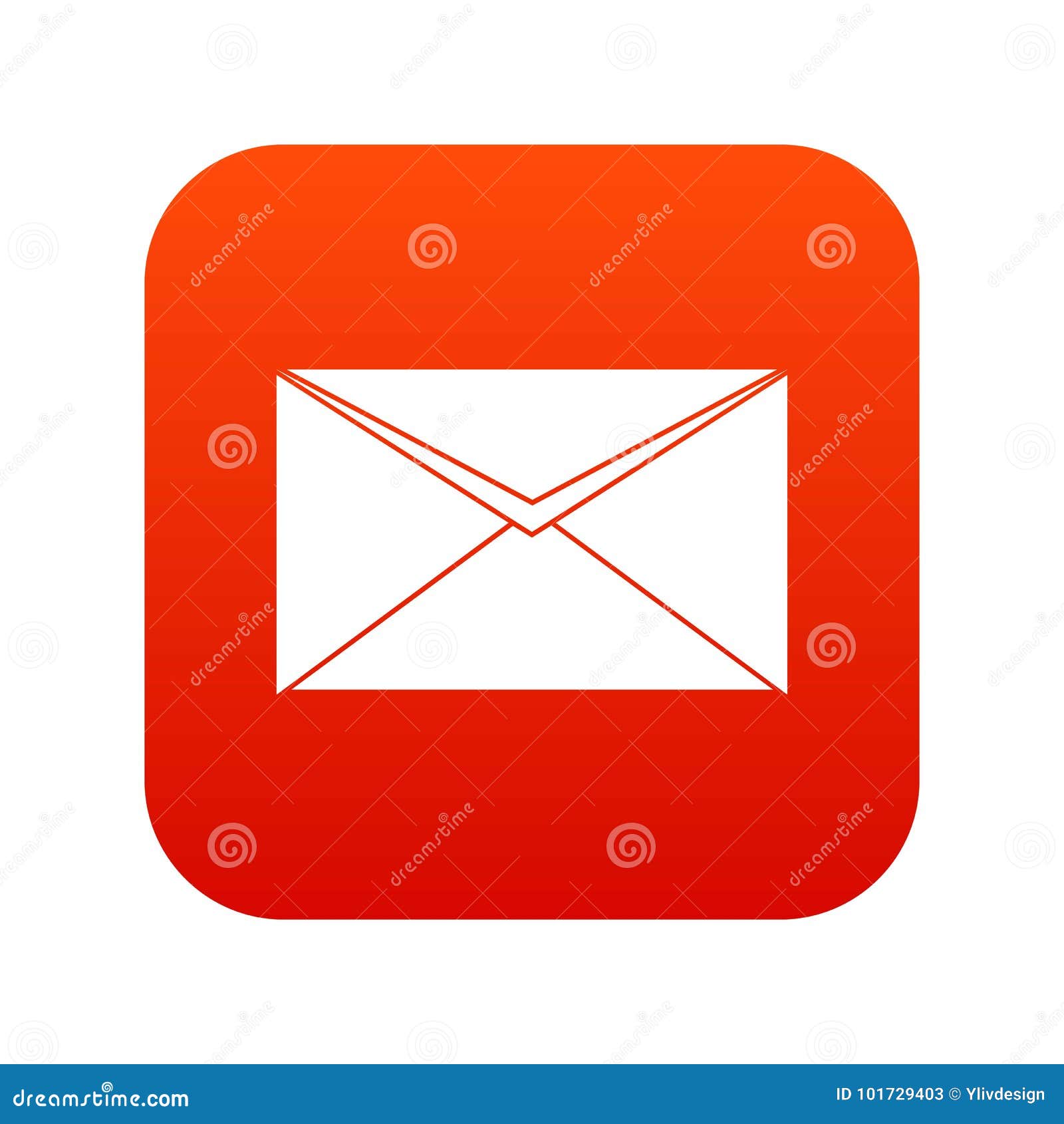 Closed Envelope Icon Digital Red Stock Vector - Illustration of ...