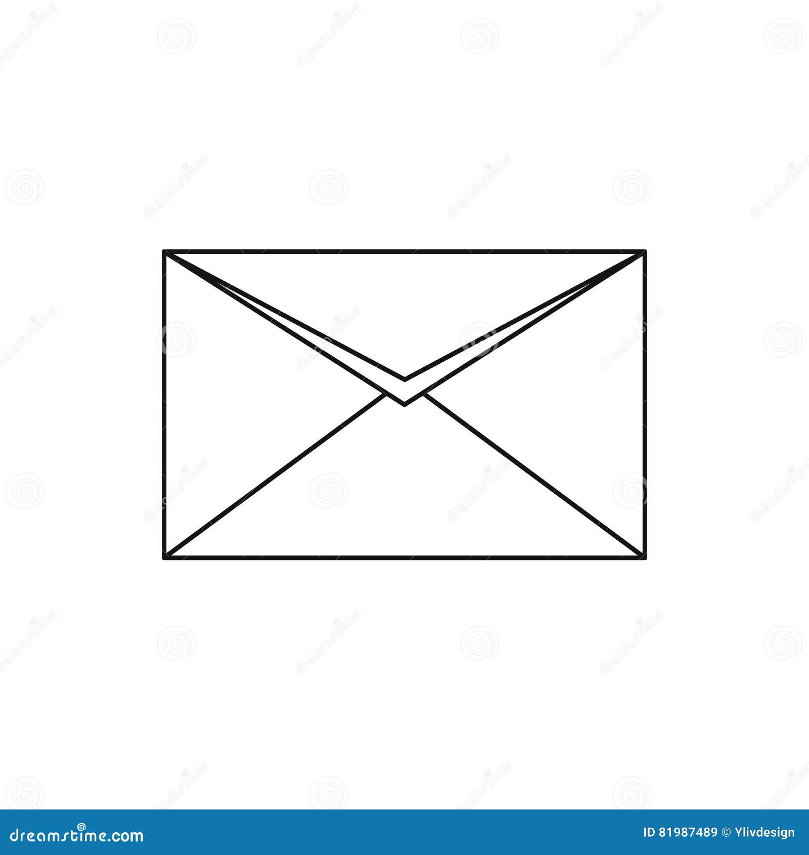 Closed Envelope Icon, Outline Style Stock Vector - Illustration of ...