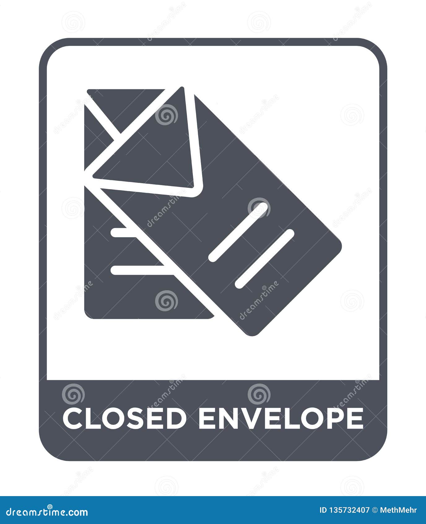 Closed Envelope Icon in Trendy Design Style. Closed Envelope Icon ...