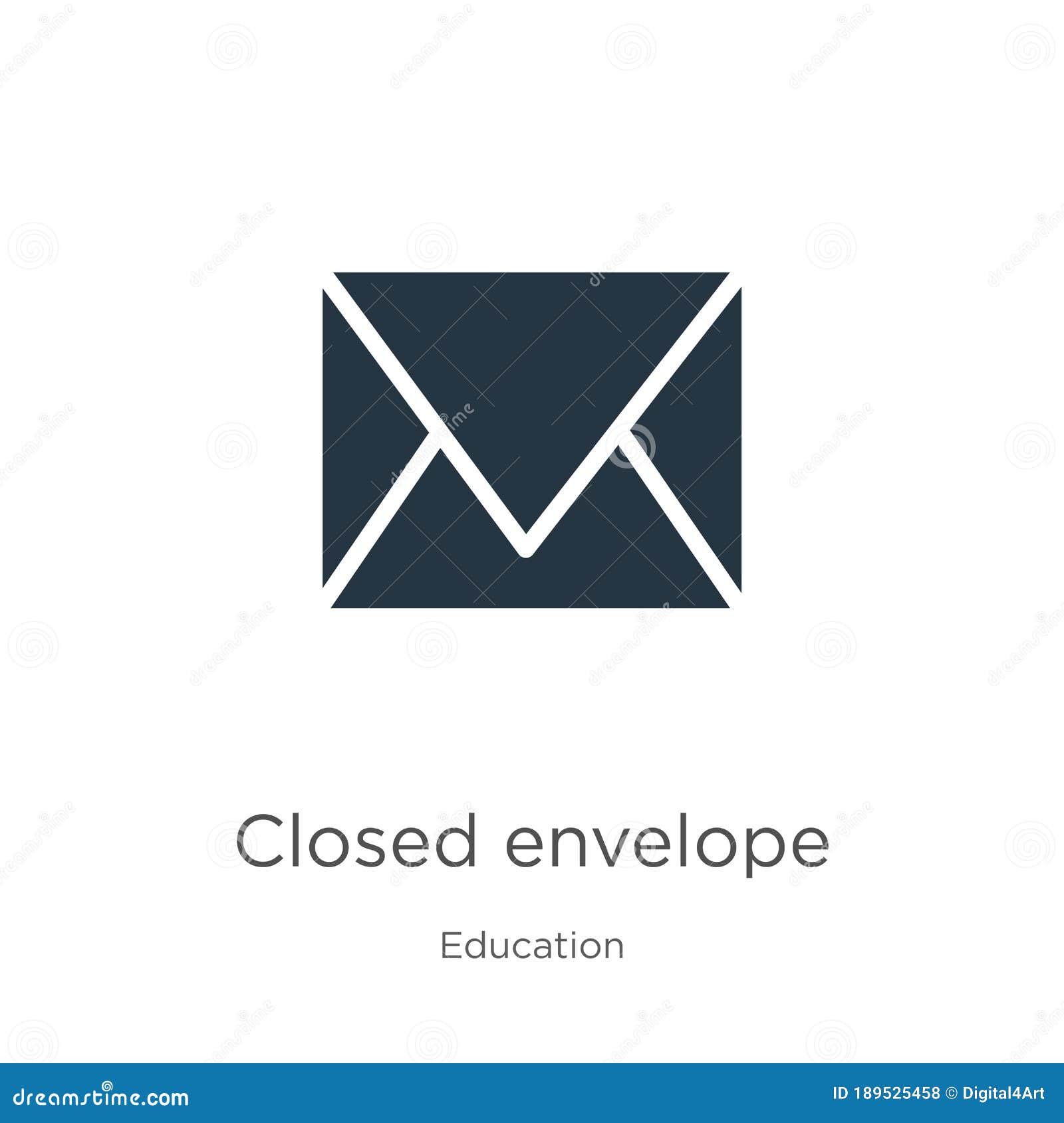Closed Envelope Icon Vector. Trendy Flat Closed Envelope Icon from Education Collection Isolated ...