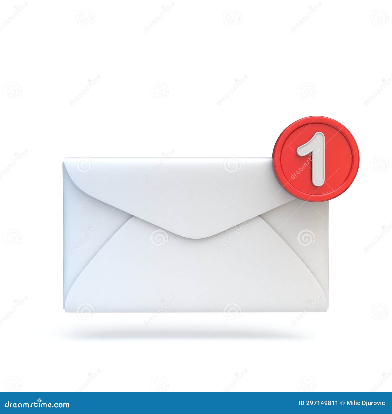 Closed Envelope Mail Sign with Notification Number 3D Stock ...