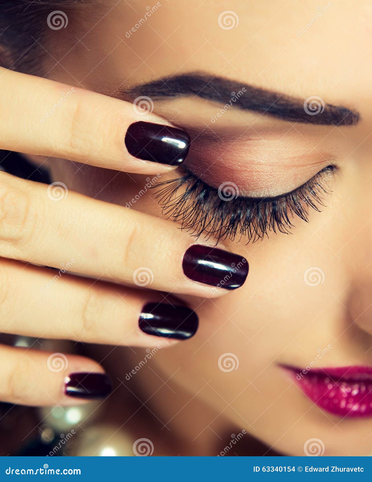 Closed Eye with Long Eyelashes. Stock Photo - Image of brunette, health ...