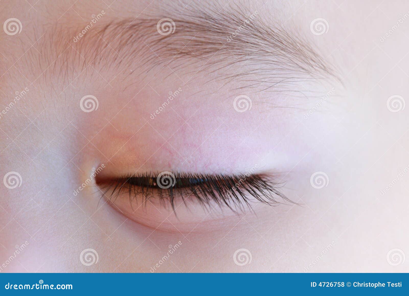 Closed Eye of Sleeping Baby Stock Photo - Image of eyelash, born: 4726758
