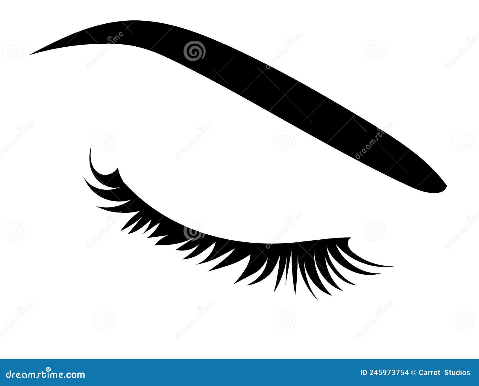 Closed Eye Vector Illustration Stock Vector - Illustration of vector ...