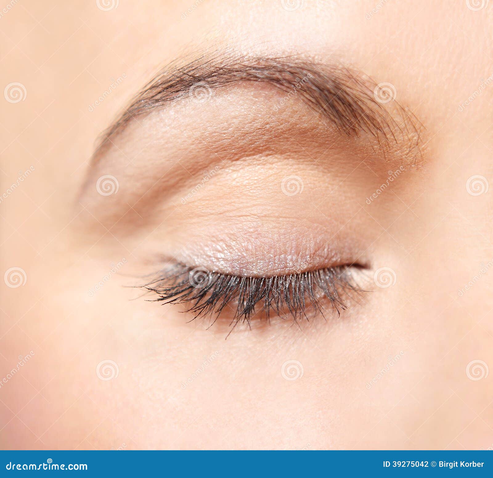 Closed Eye of a Young Woman Stock Photo - Image of face, health: 39275042