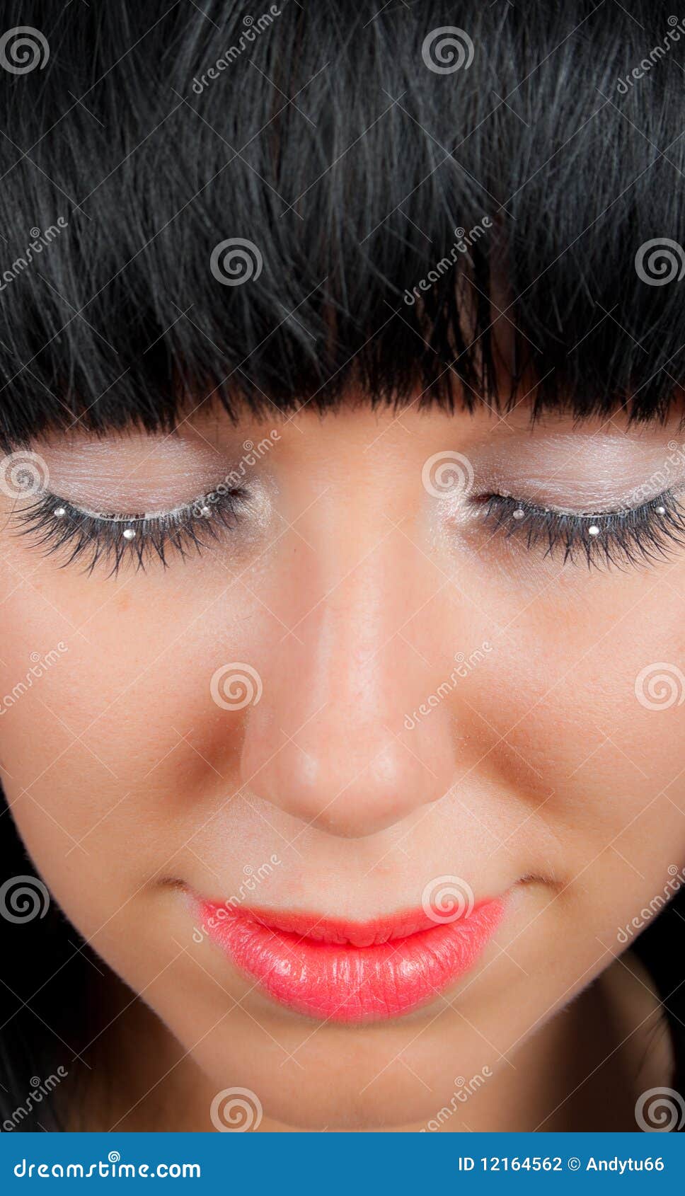 Closed eyes stock photo. Image of people, diamonds, fringe - 12164562