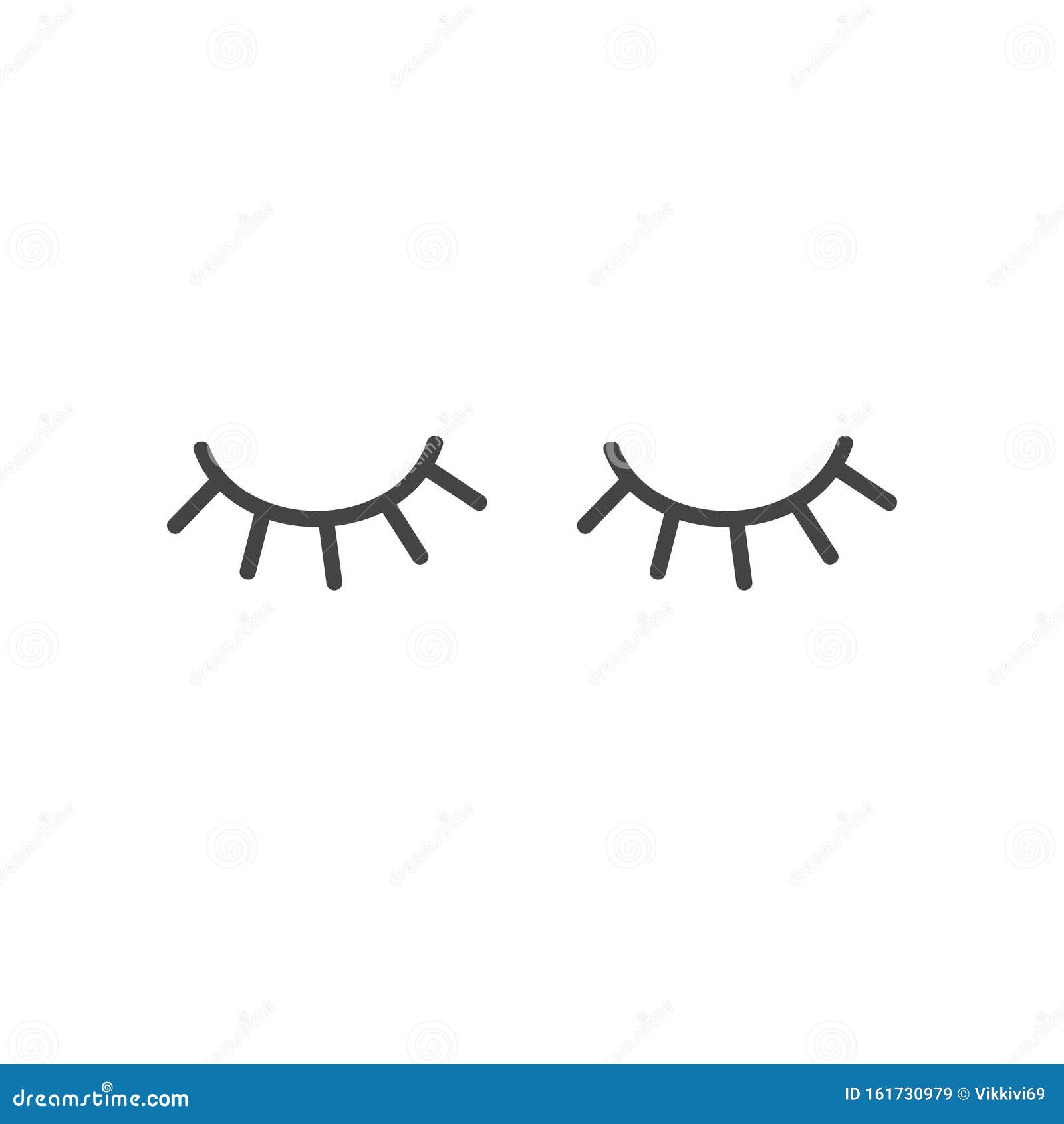 Closed Eyes. Vector Linear Freehand Illustration in Doodle Style Stock ...