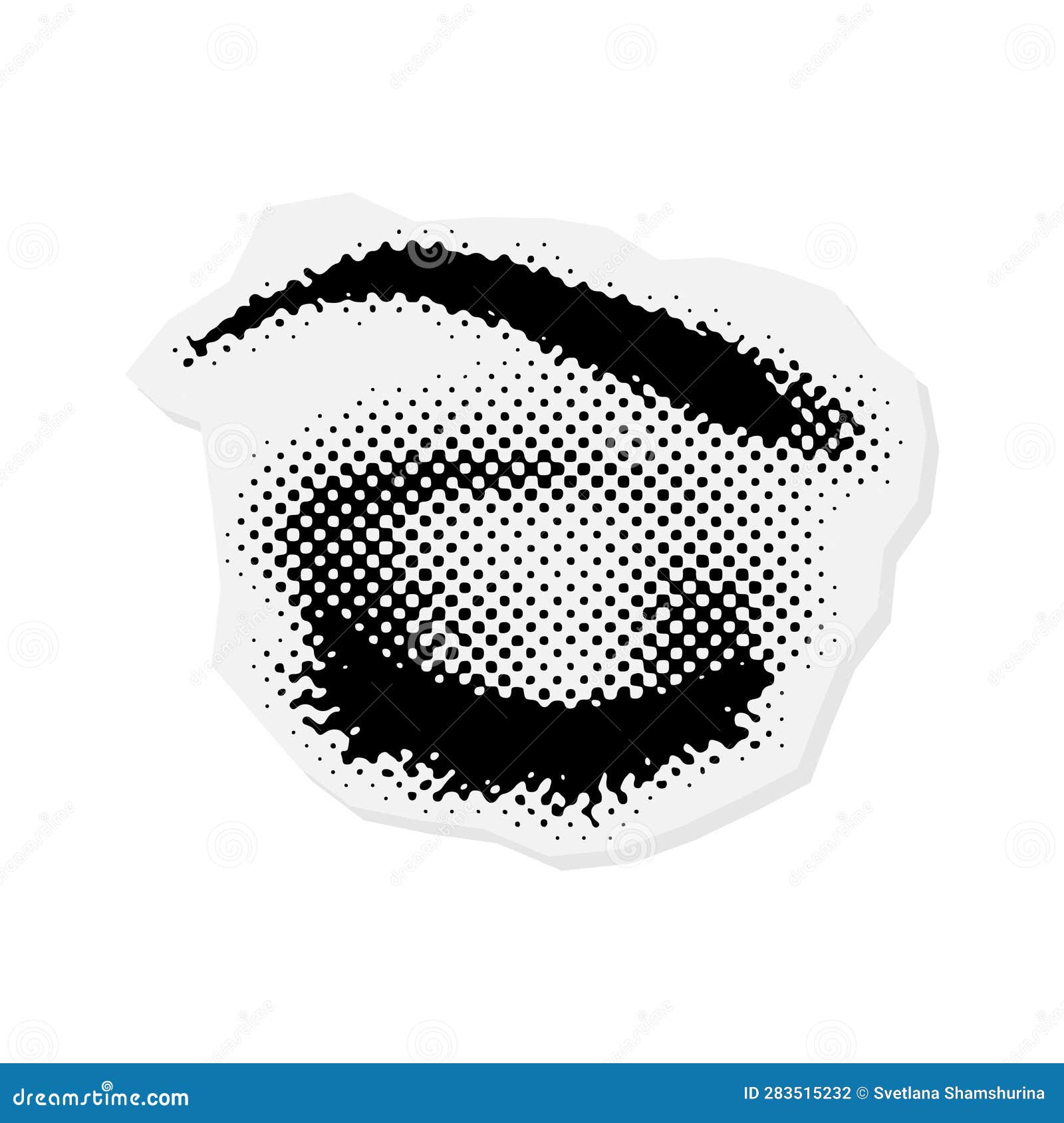 Closed Female Eye with Halftone Effect. Realistic Dotted Vector ...