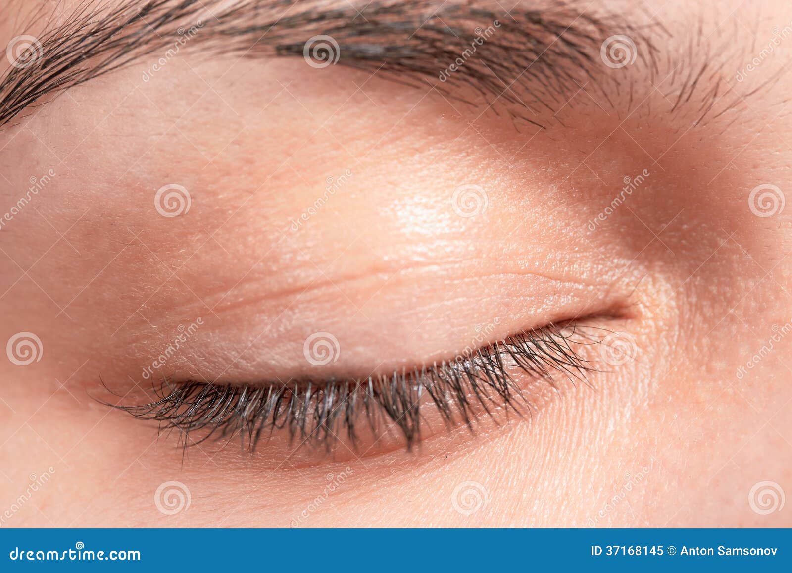 Closed female eye stock image. Image of eyelash, eyelashes - 37168145