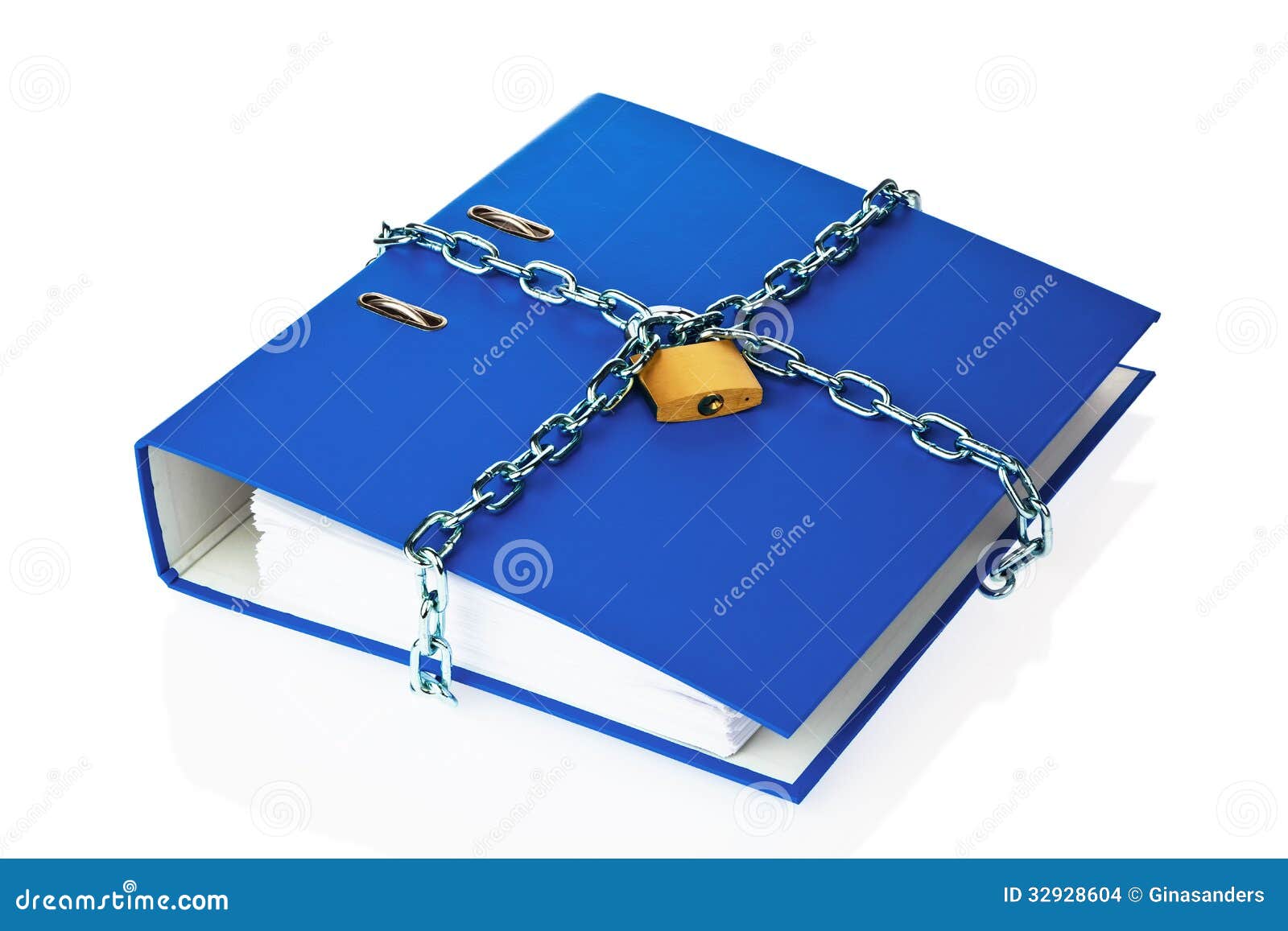 Closed File Folder with Chain Stock Photo - Image of file, information ...
