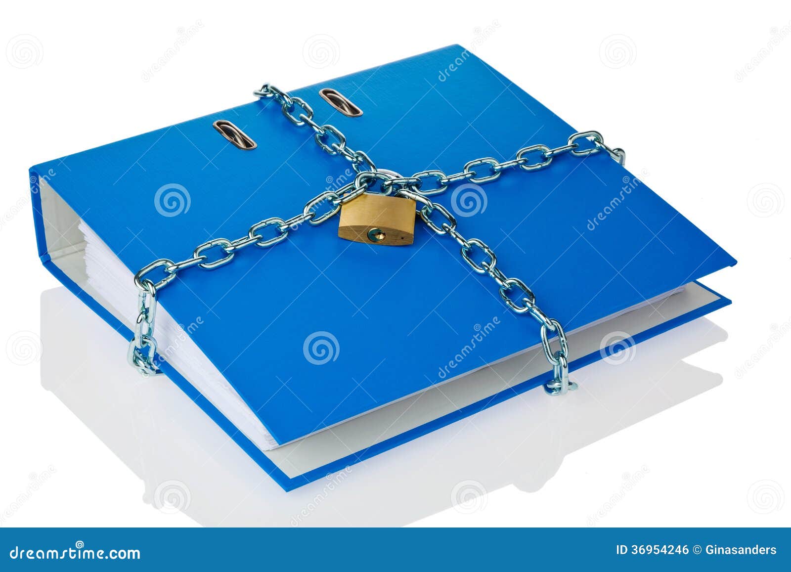 Closed File Folder with Chain Stock Photo - Image of access, chain ...