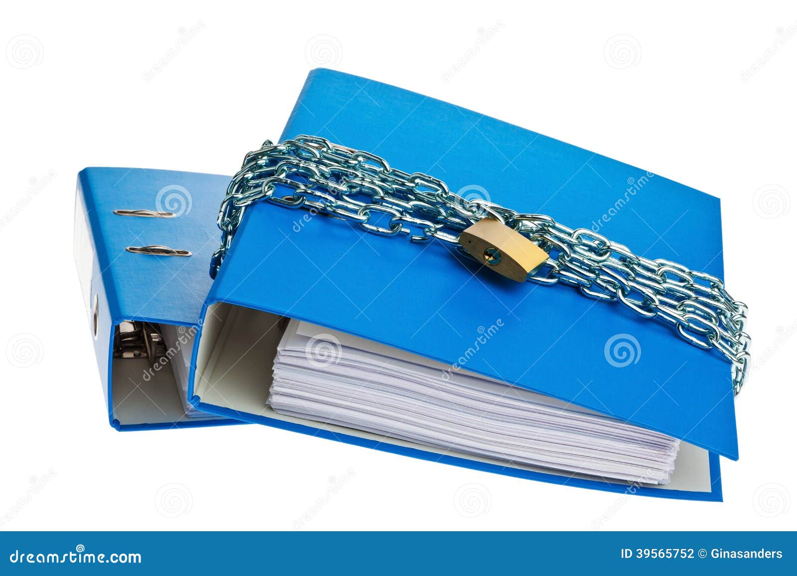 Closed File Folder with Chain Stock Photo - Image of account, filling ...