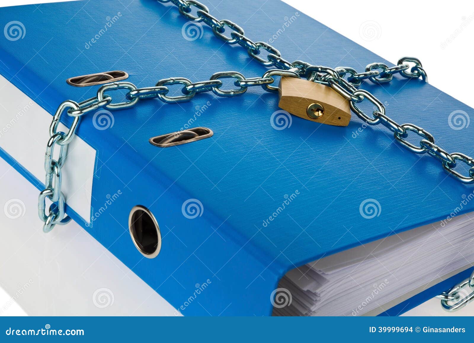 Closed File Folder with Chain Stock Photo - Image of padlock ...