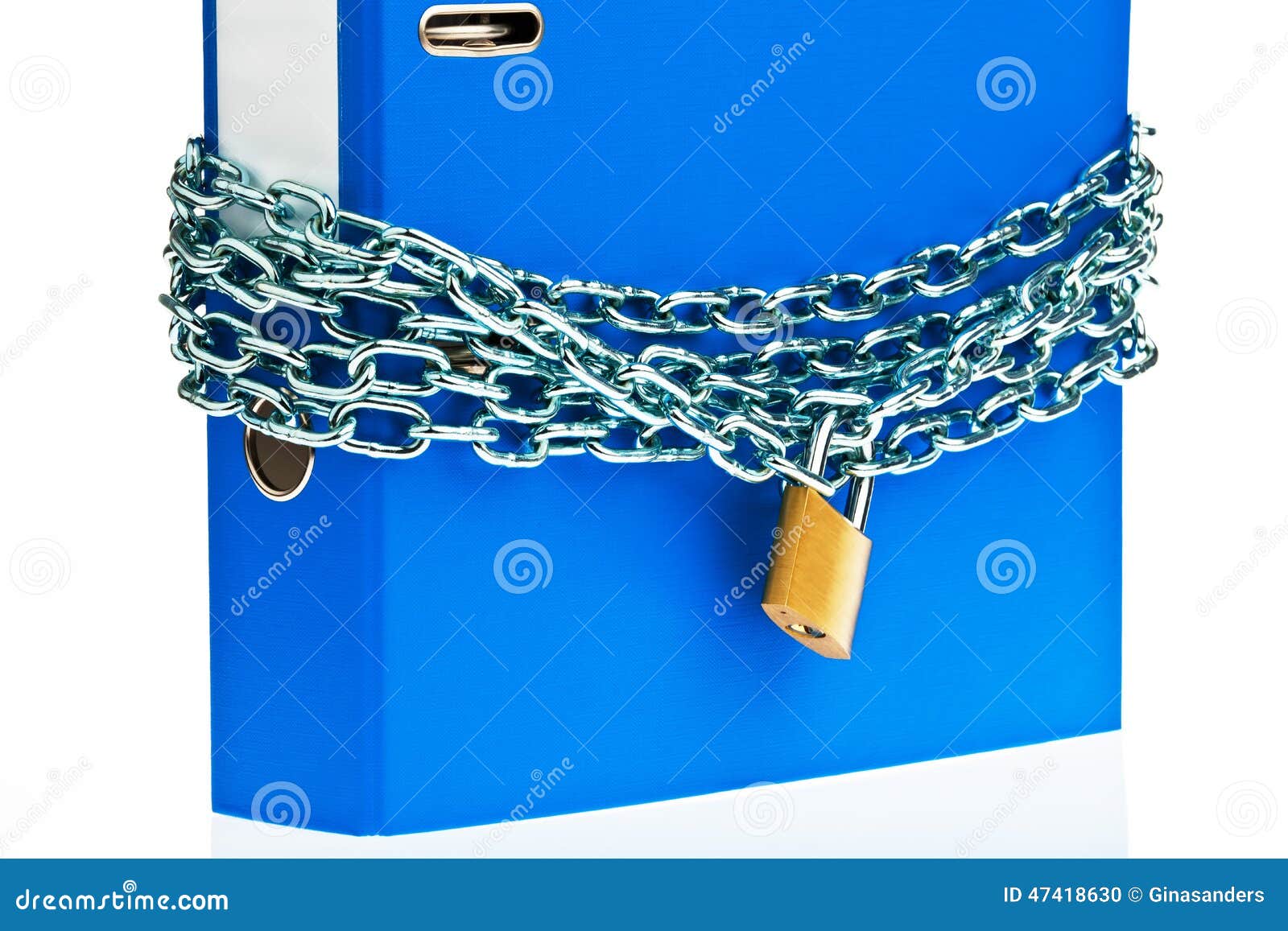 Closed File Folder with Chain Stock Photo - Image of confidential ...