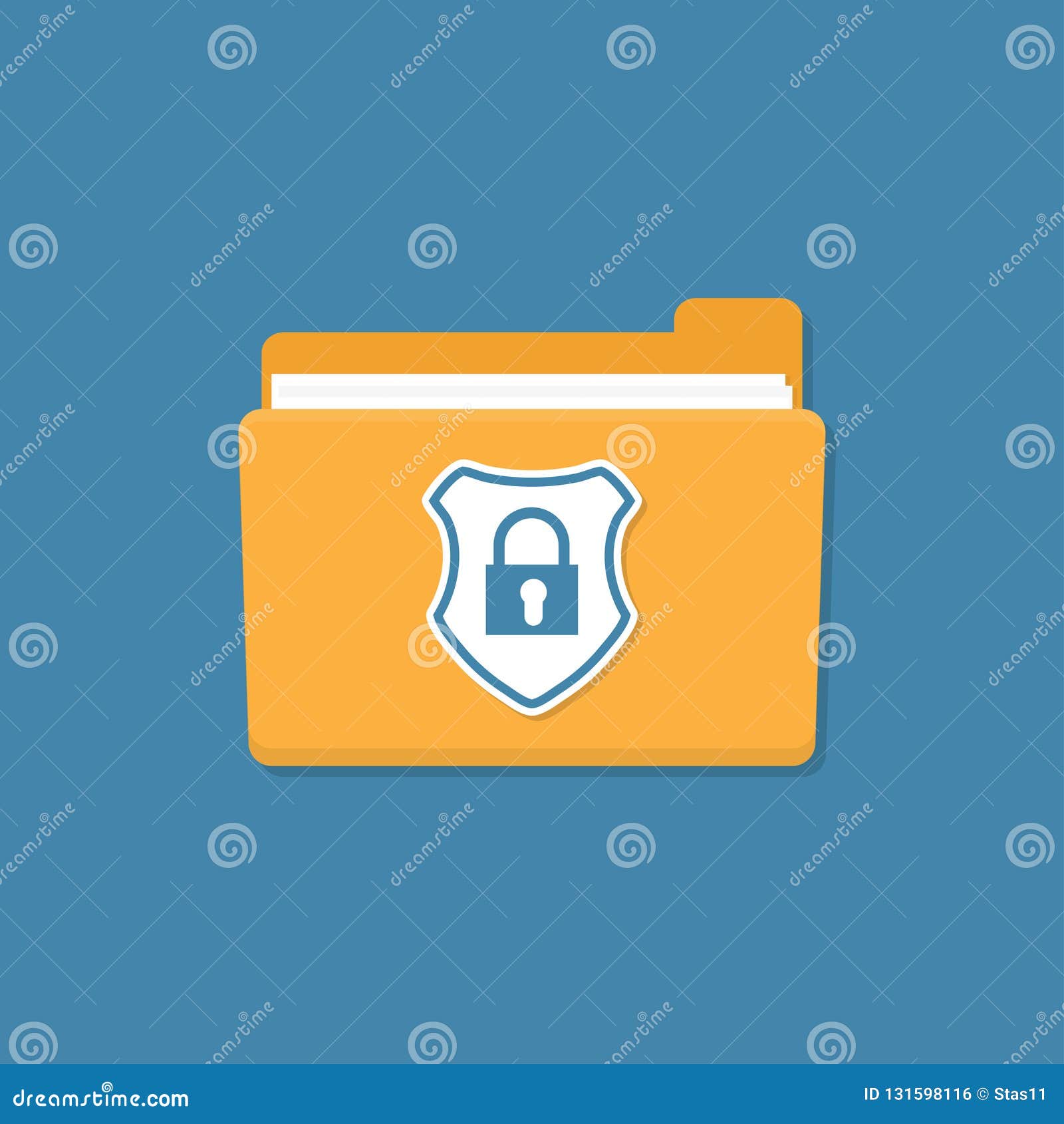 Closed Folder Icon in a Flat Design. Vector Illustration Stock Vector ...