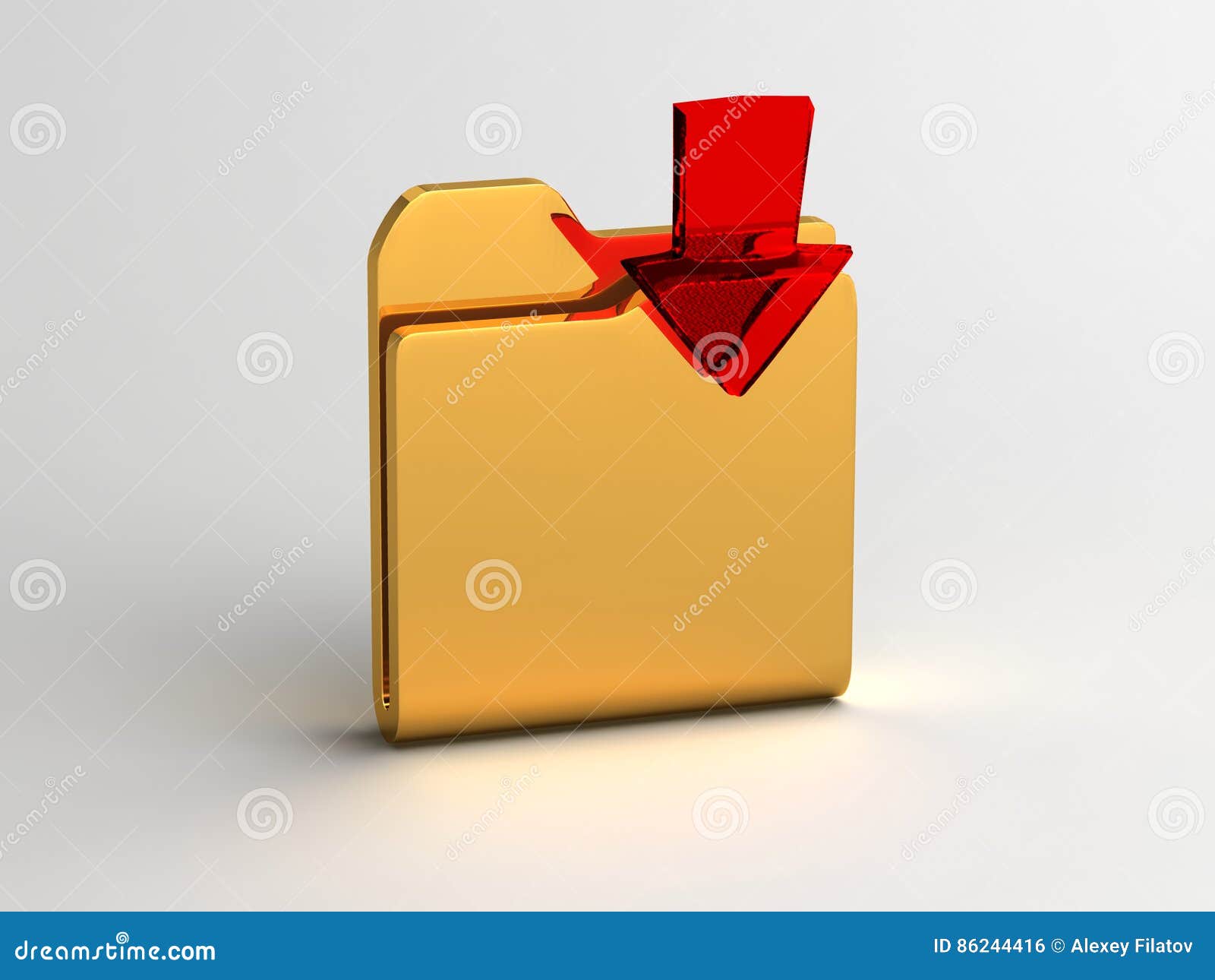 Closed Folder and Red Glass Arrow Stock Illustration - Illustration of ...