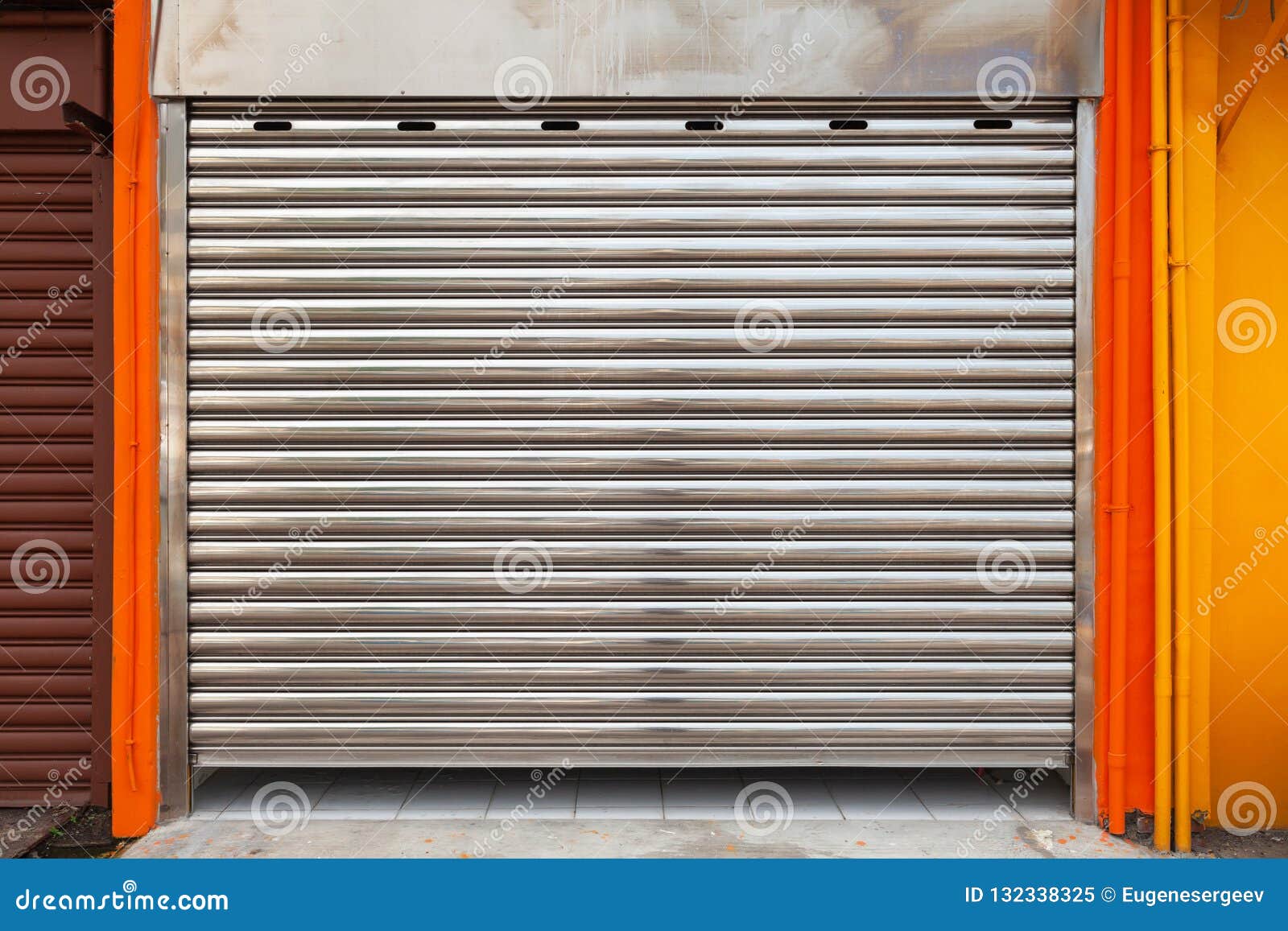 Closed Garage Metal Roll Gate, Texture Stock Image - Image of pattern ...