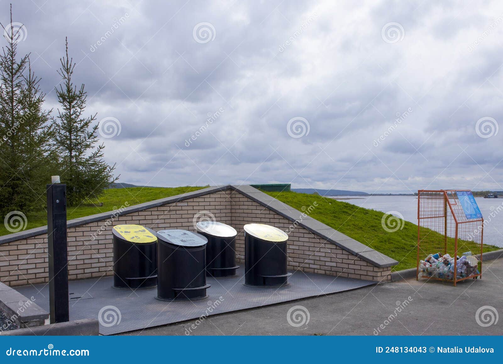 Closed Garbage Systems. . Environmentally Correct Garbage Cans Stock ...